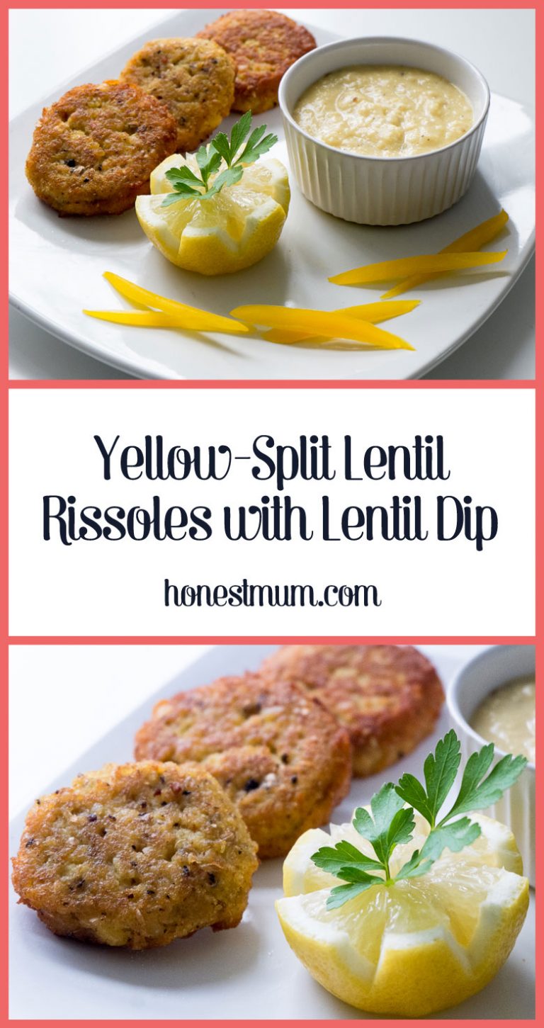 Yellow-Split Lentil Rissoles with Lentil Dip l Honest Mum